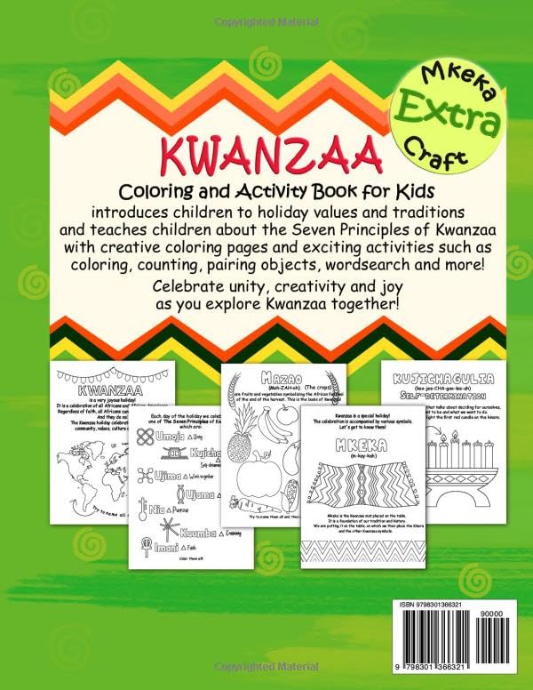 Kwanzaa Coloring and Activity Book for Kids: Learn the Principles of K ...